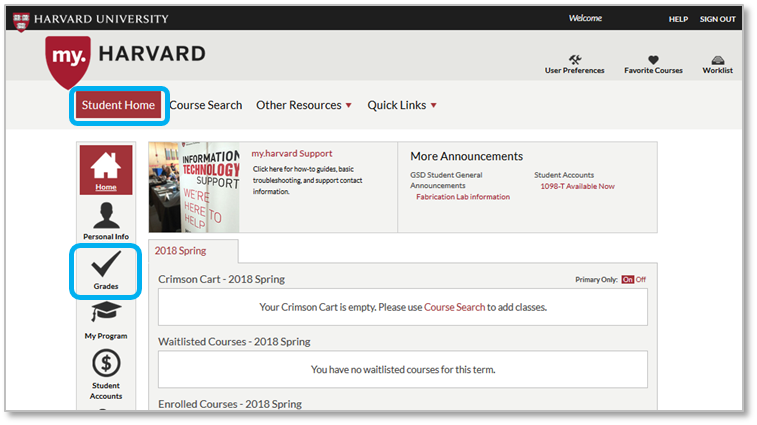 Viewing Grades in my.harvard - IT Help